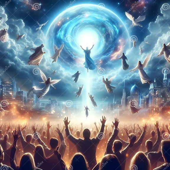 Painterly Image of Revelation Rapture of the Return of Christ To Earth ...