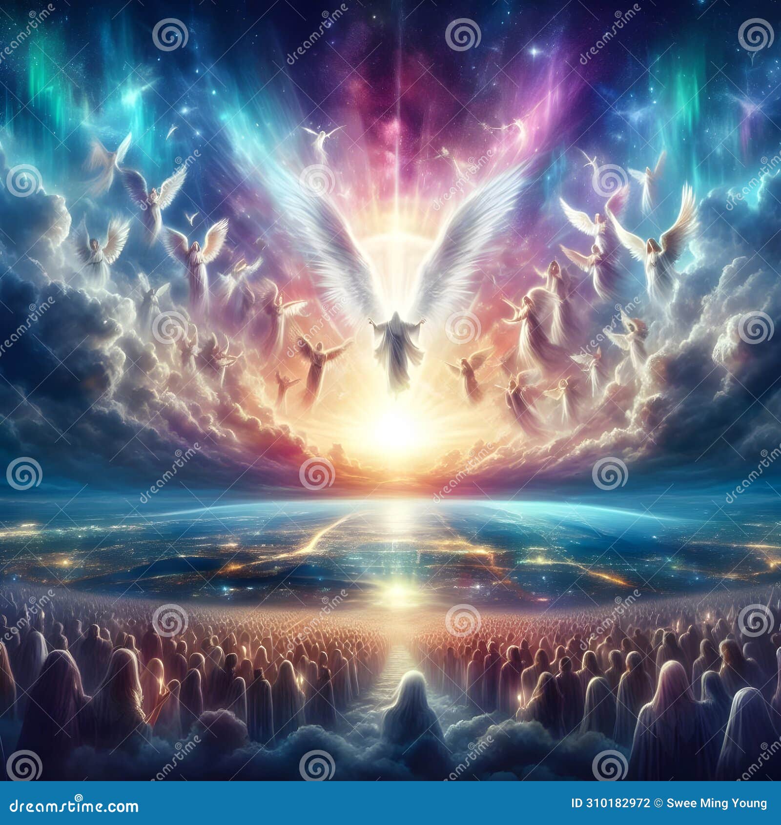 Painterly Image of Revelation Rapture of the Return of Christ To Earth ...