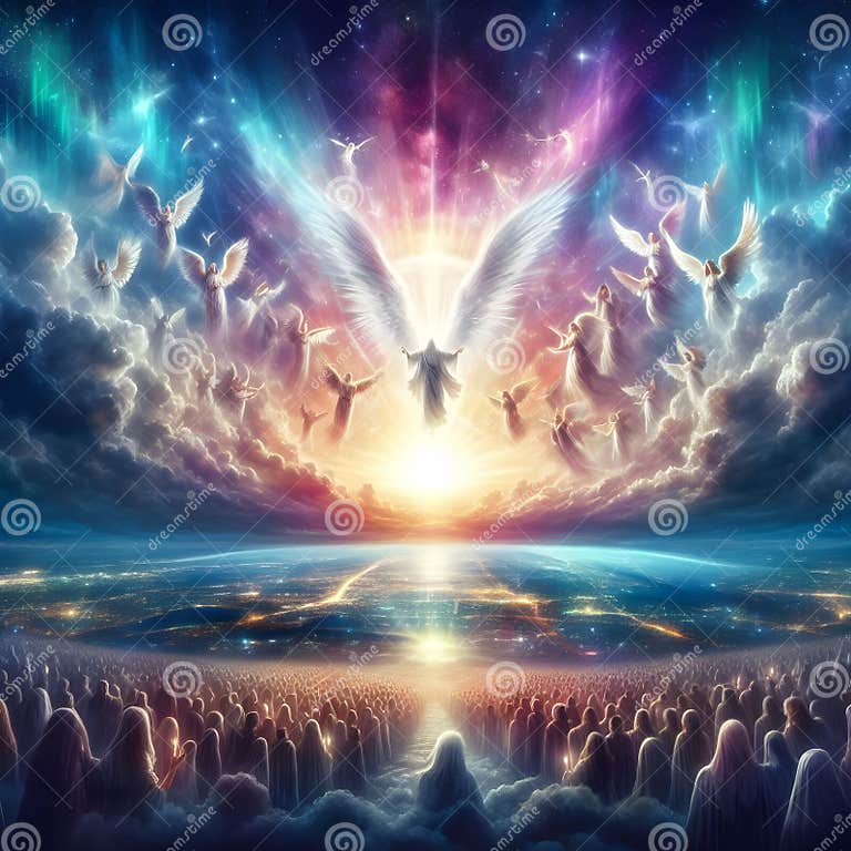 Painterly Image of Revelation Rapture of the Return of Christ To Earth ...