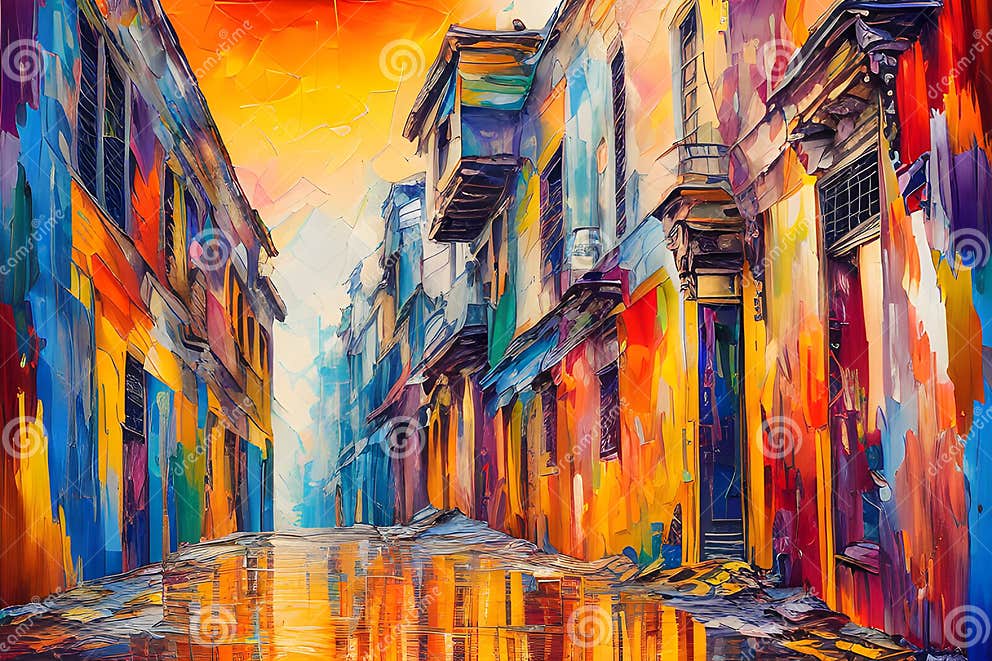 Image of the Run Down Part of the Old,unknown,inner City,narrow,winding Streets and Dilapidated ...