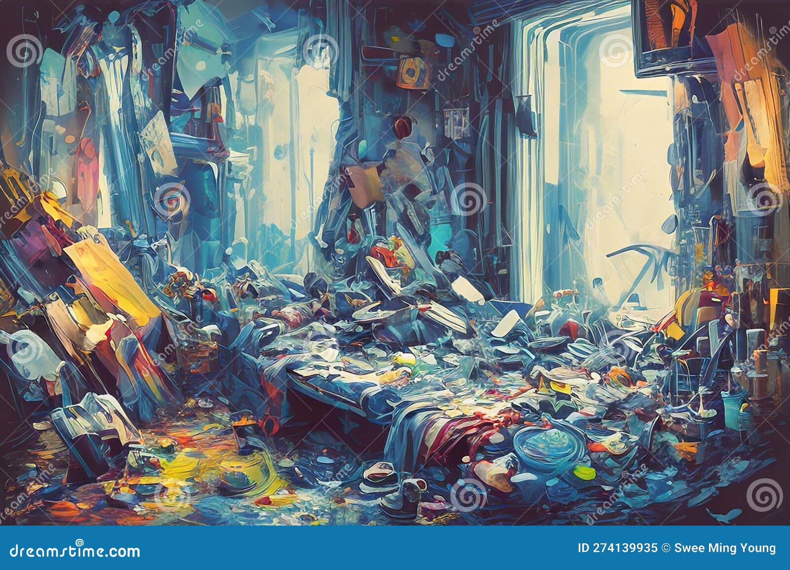 Image of Various Messiest Bedroom Fully Filled with All Kind of ...
