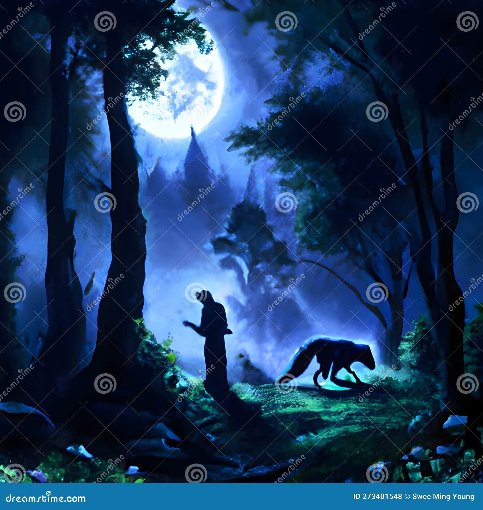 Image of the a Vivid Illustration of a Mysterious Shadow Creature ...