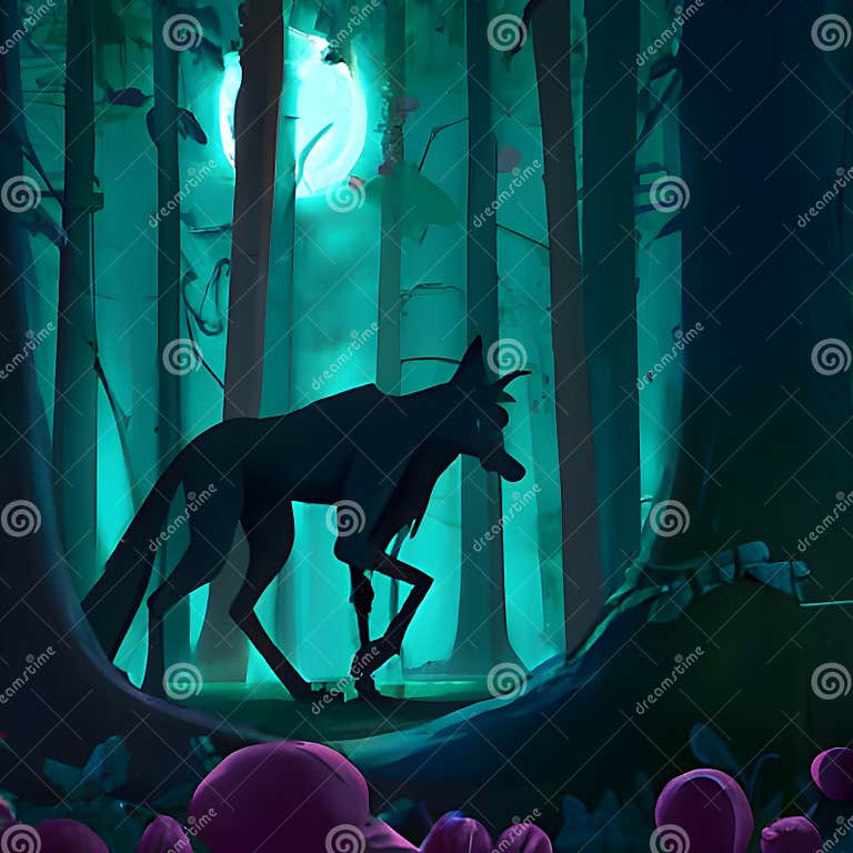 Image of the a Vivid Illustration of a Mysterious Shadow Creature ...