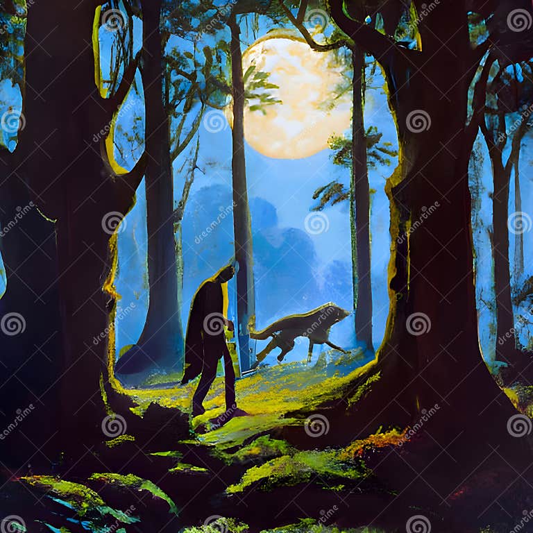 Image of the a Vivid Illustration of a Mysterious Shadow Creature ...