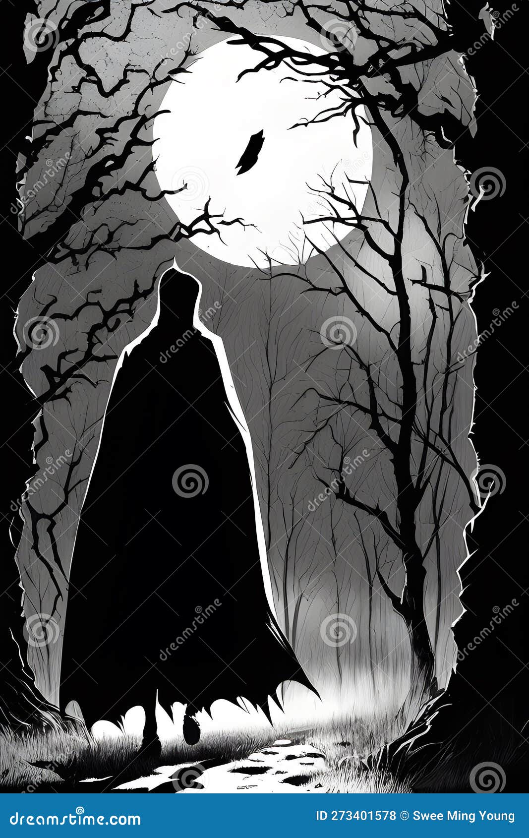 Image of the a Vivid Illustration of a Mysterious Shadow Creature ...