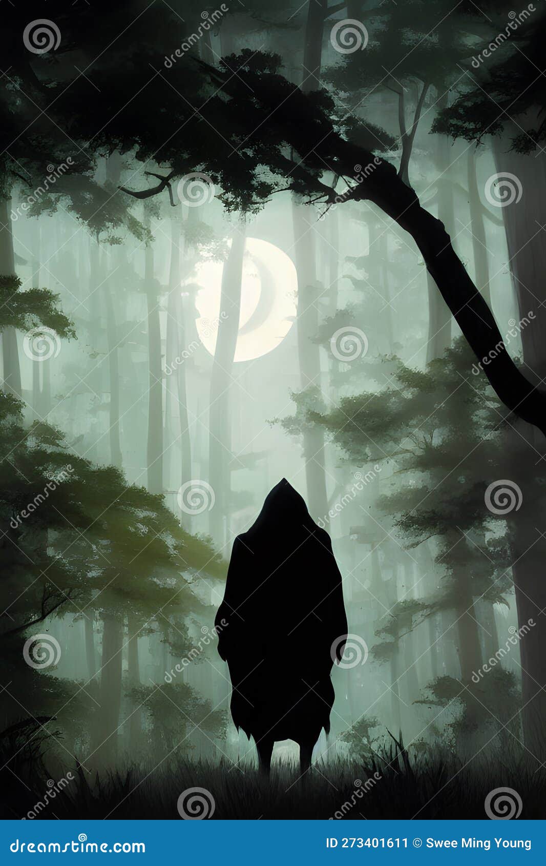 Image of the a Vivid Illustration of a Mysterious Shadow Creature ...