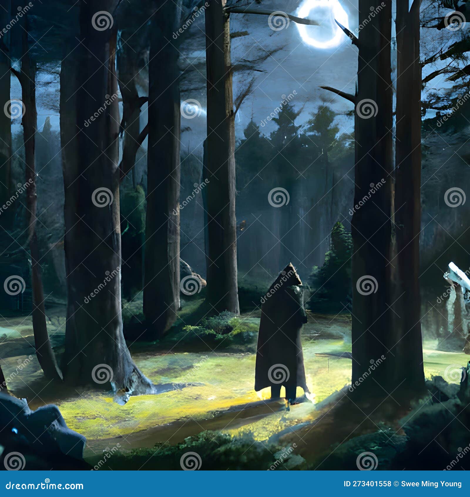 Image of the a Vivid Illustration of a Mysterious Shadow Creature ...