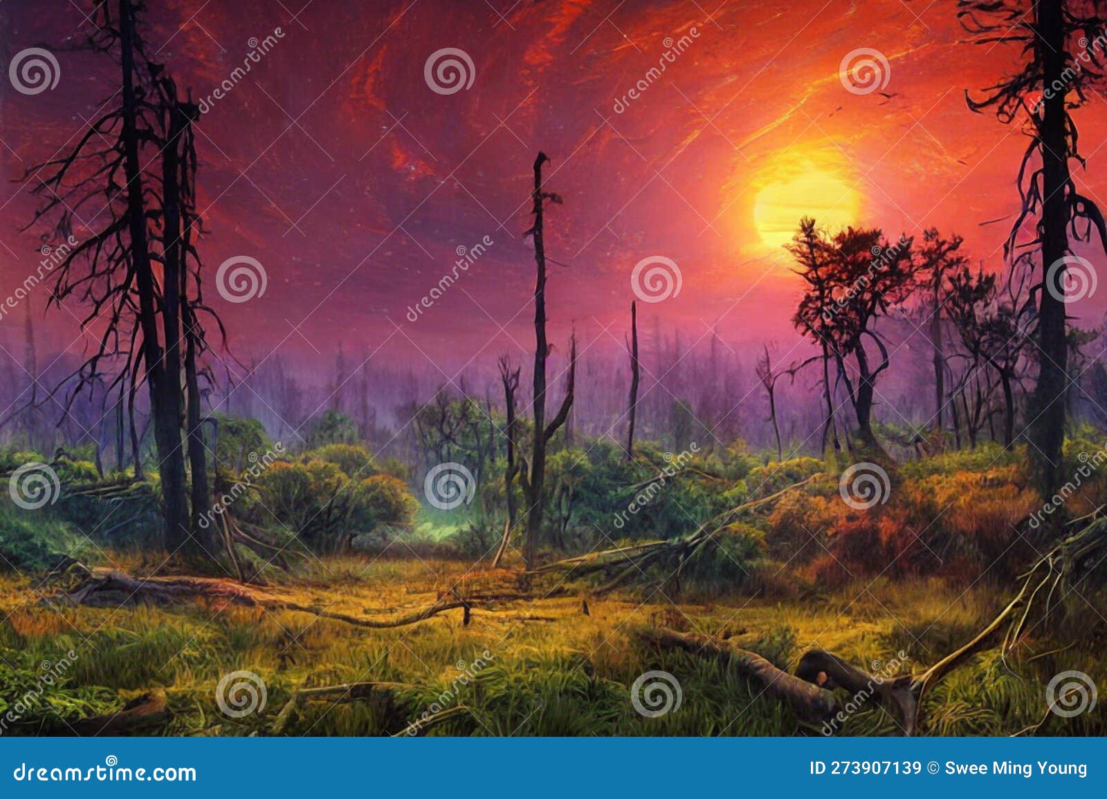 Image of the Wood or Expansion Deforestation Landscape Scene at Golden ...