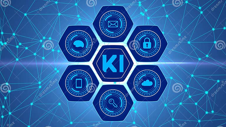 Artificial Intelligence - Global Information Technology Concept - Graphic Elements Arranged ...