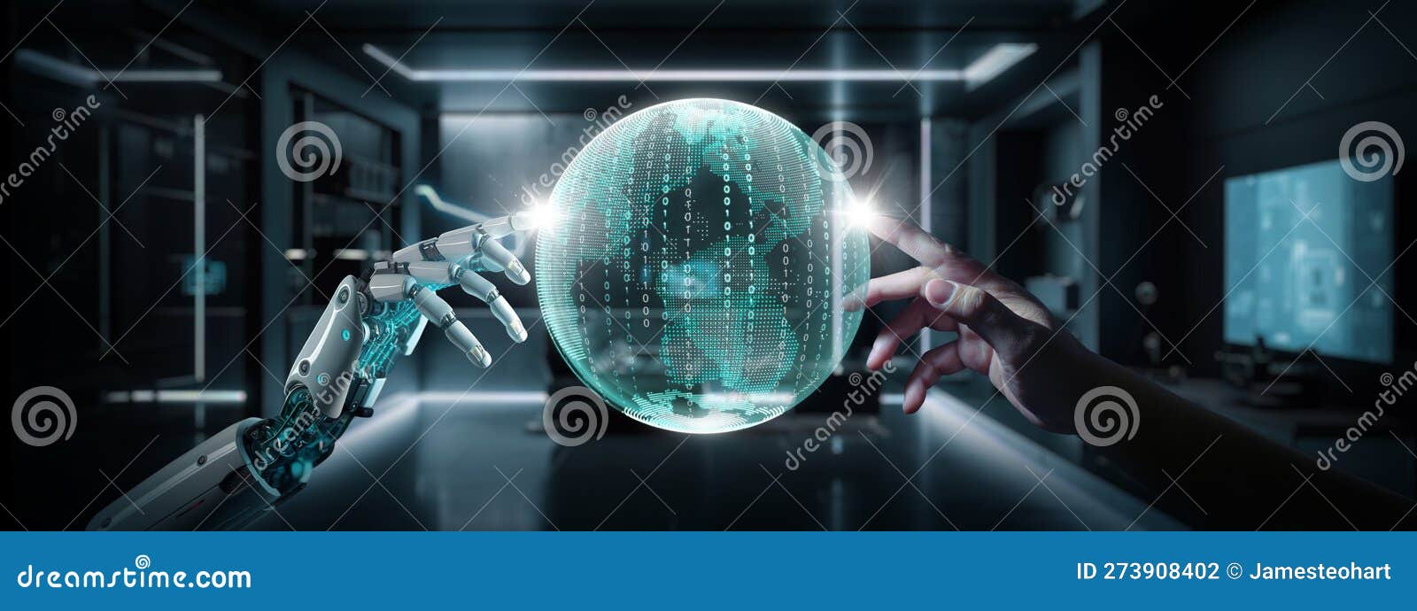 Artificial Intelligence Globalization Shares Big Data Together Concept ...