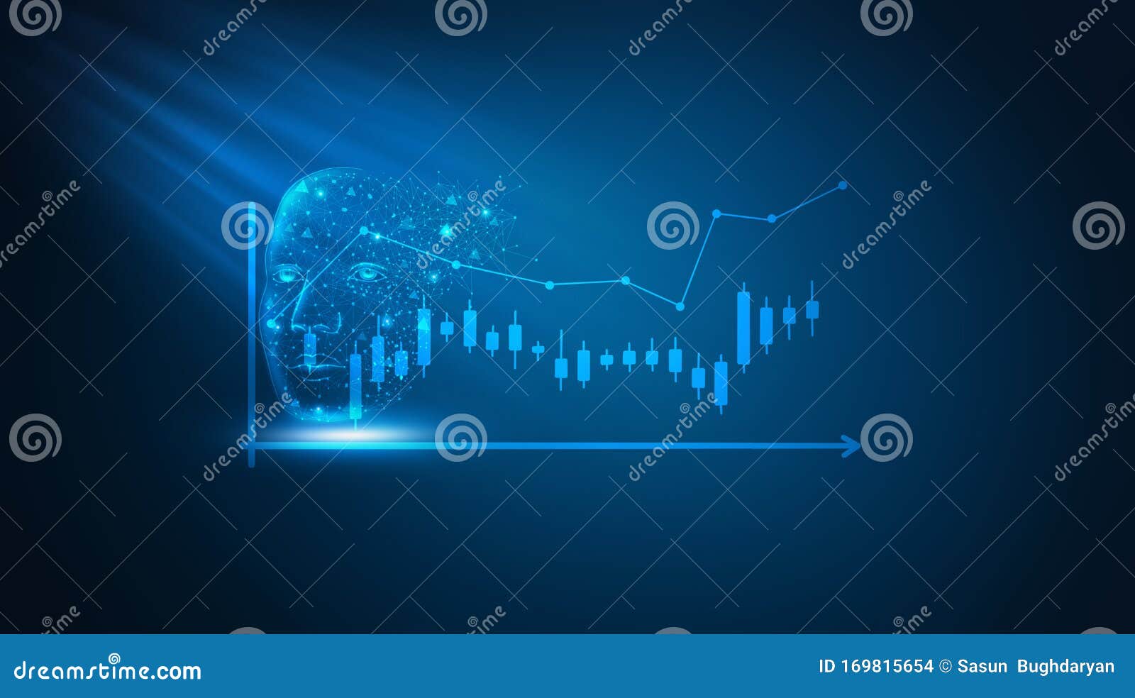 Artificial Intelligence and Growth Chart Stock Illustration ...