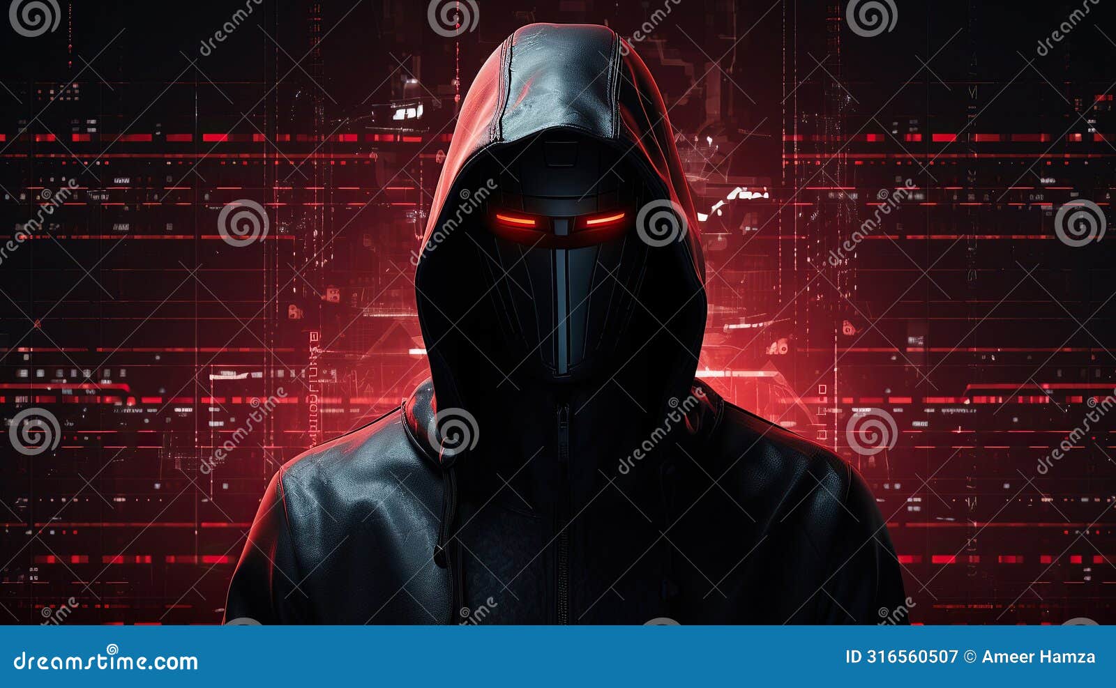 Artificial Intelligence, a Hacker Wear Mask, Wear Hoodie, Big Data, Ai ...