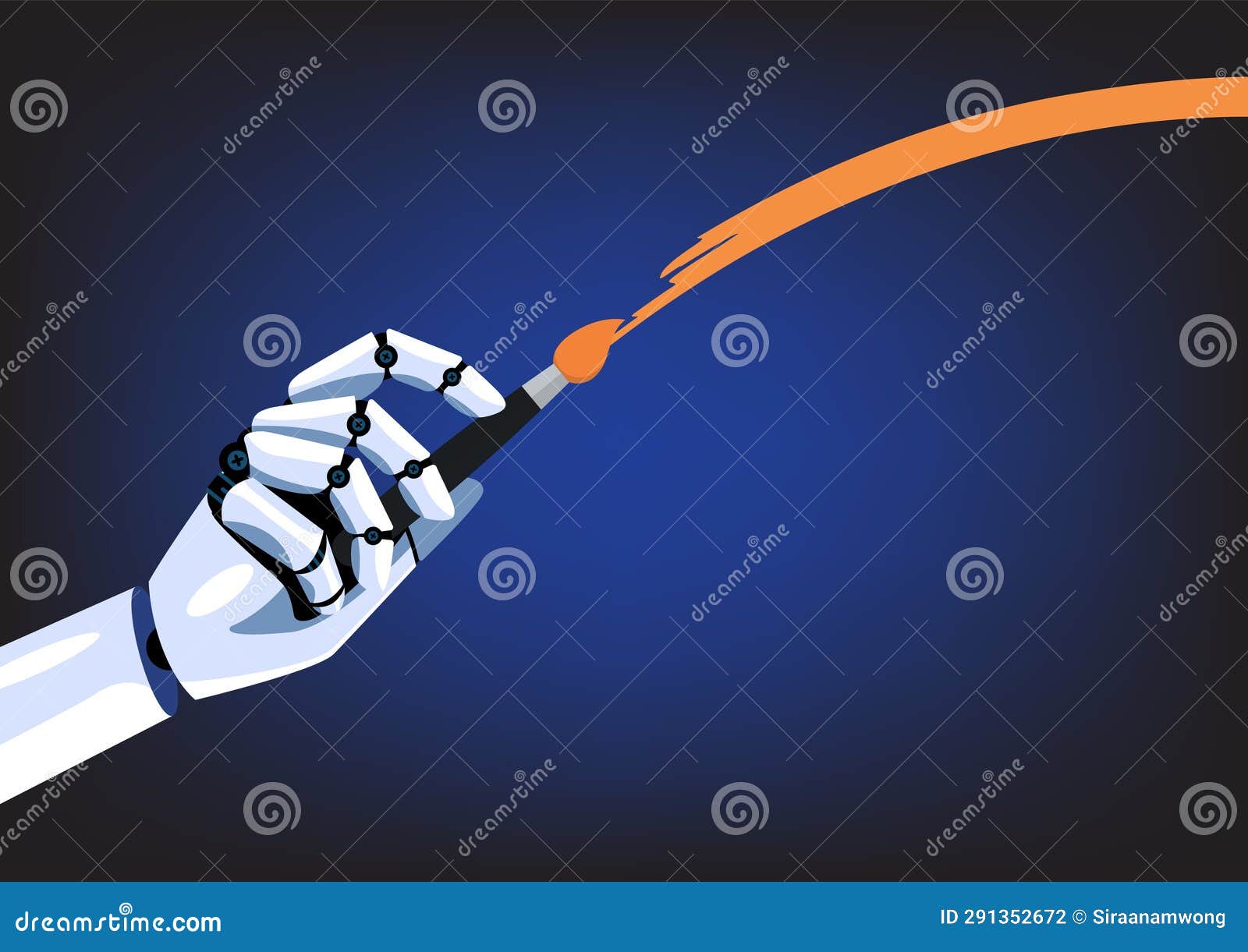 Artificial Intelligence Hand Hold Artistic Paint Brush Stock Vector ...