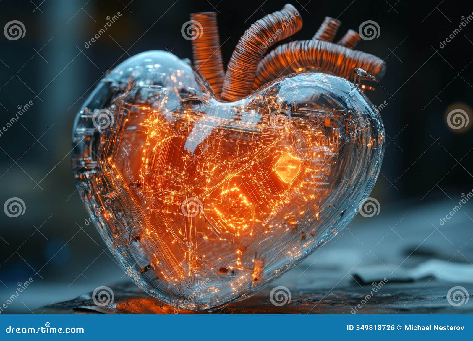 Artificial Intelligence Heart Showing Love for Technology and ...