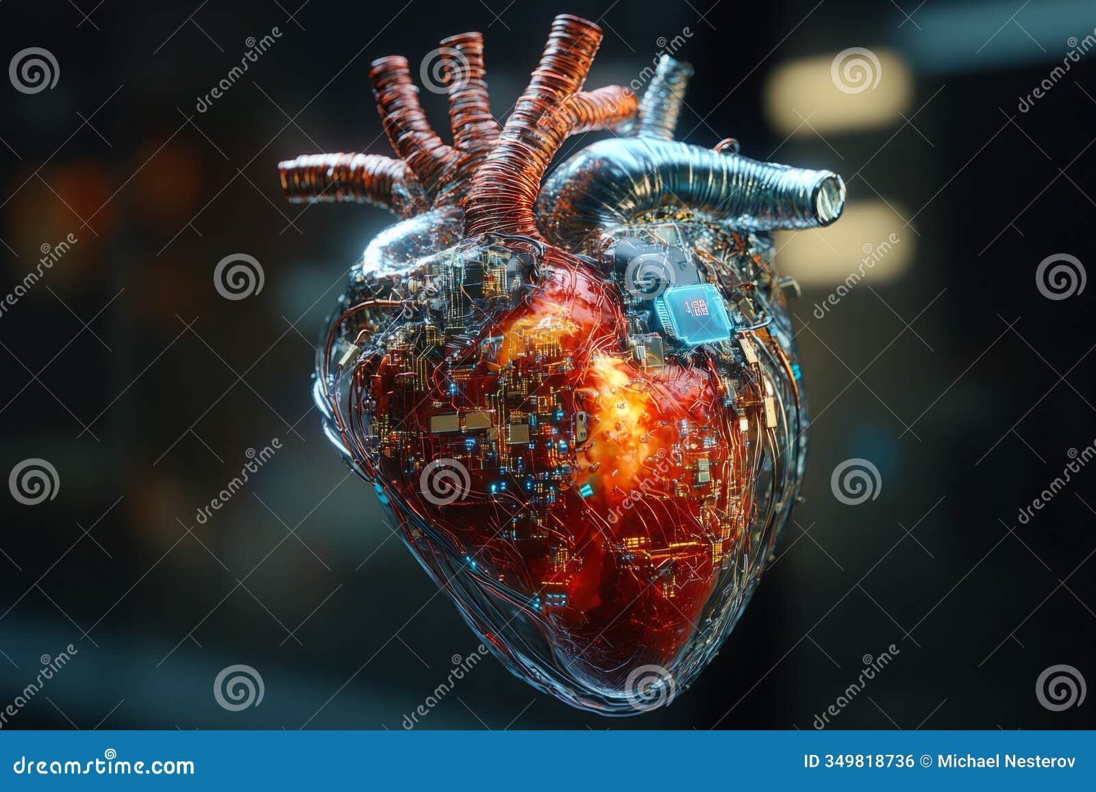 Artificial Intelligence Heart Showing Love for Technology and ...
