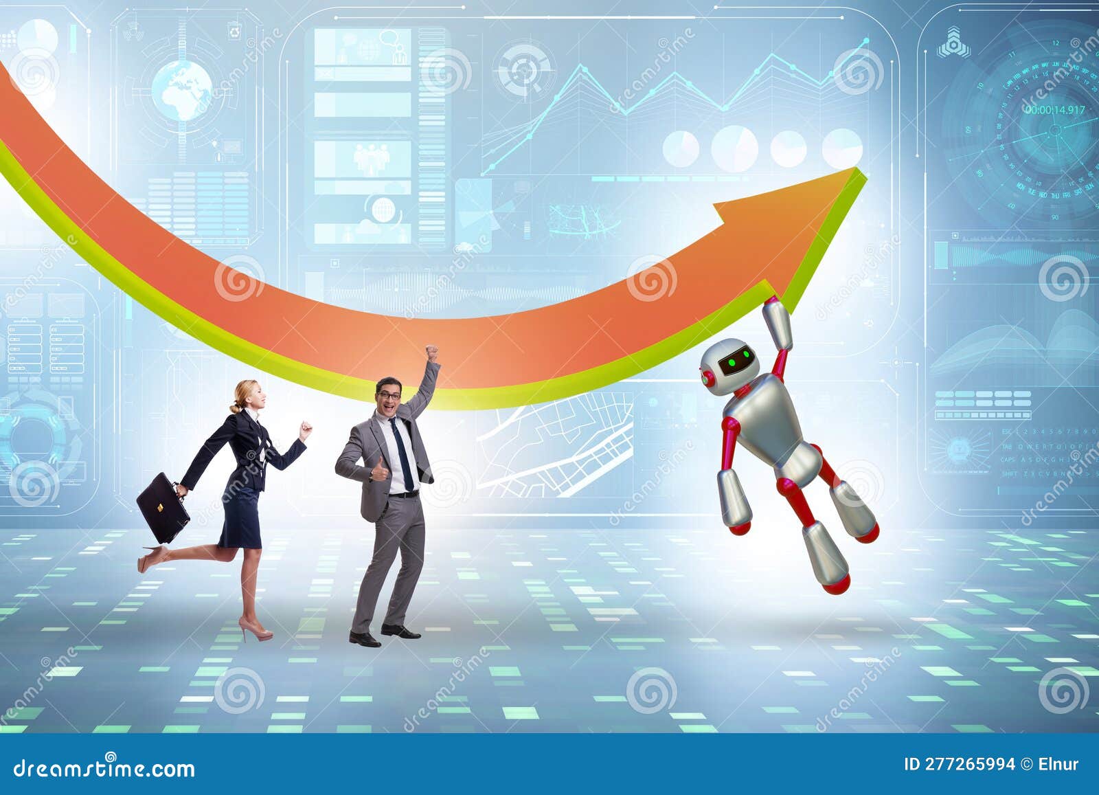 Artificial Intelligence Helping Support Economic Growth Stock Photo ...