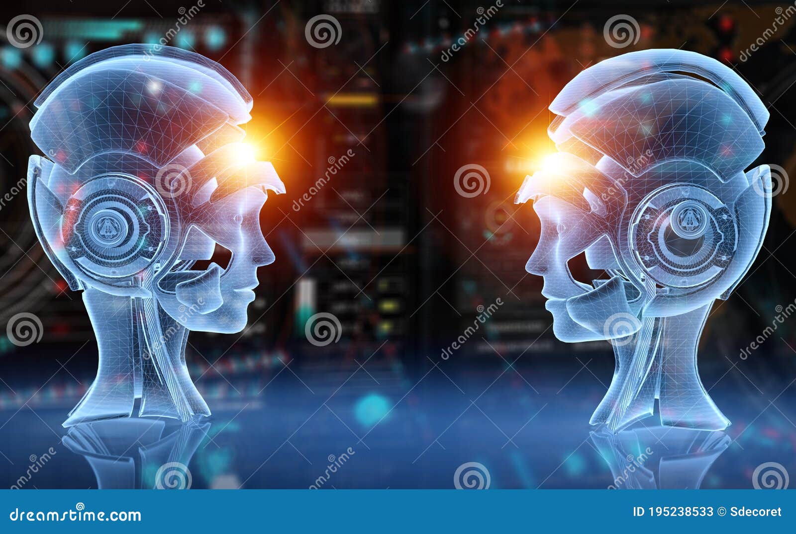 Artificial Intelligence Holographic Projection with Robot Head 3D ...