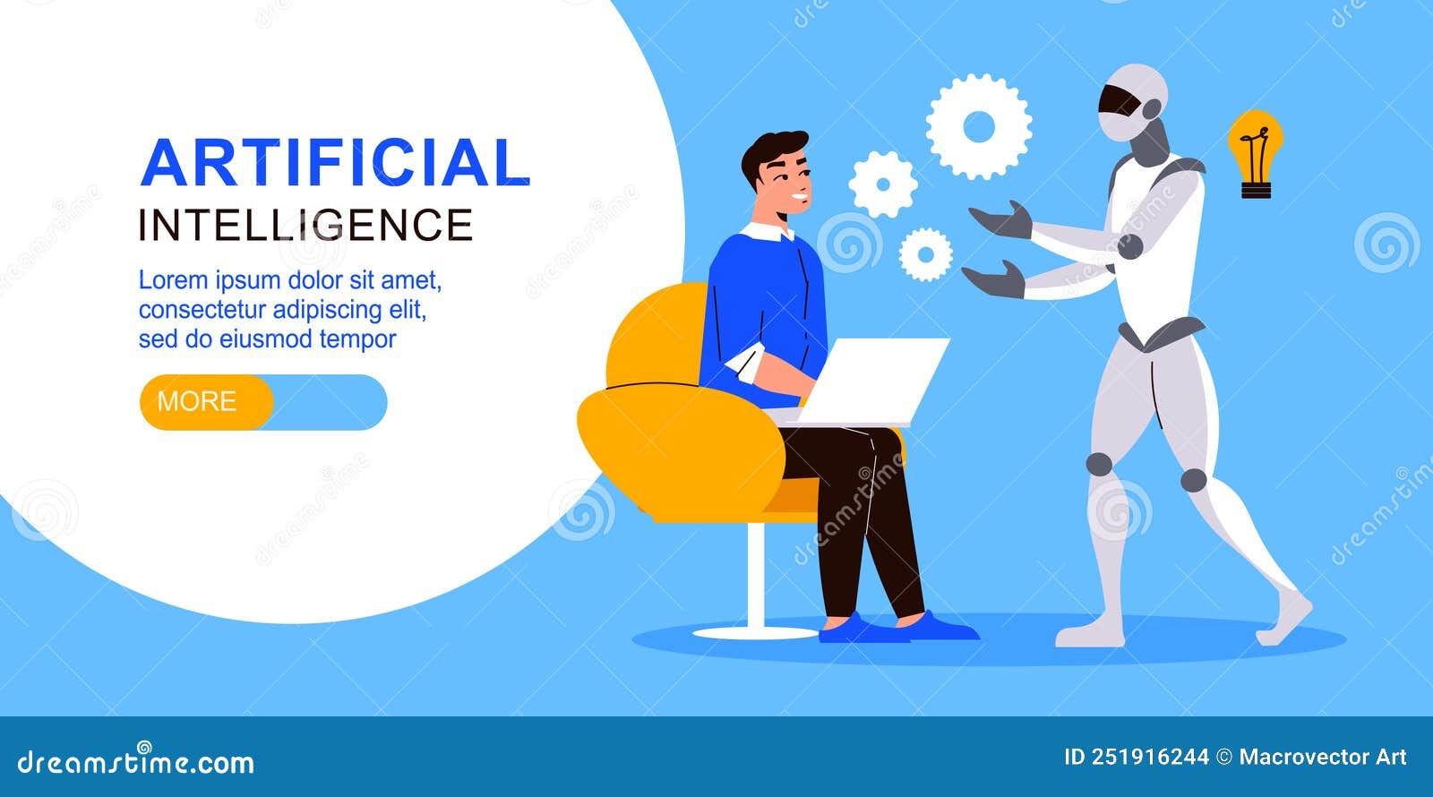 Artificial Intelligence Horizontal Banner Stock Vector - Illustration ...