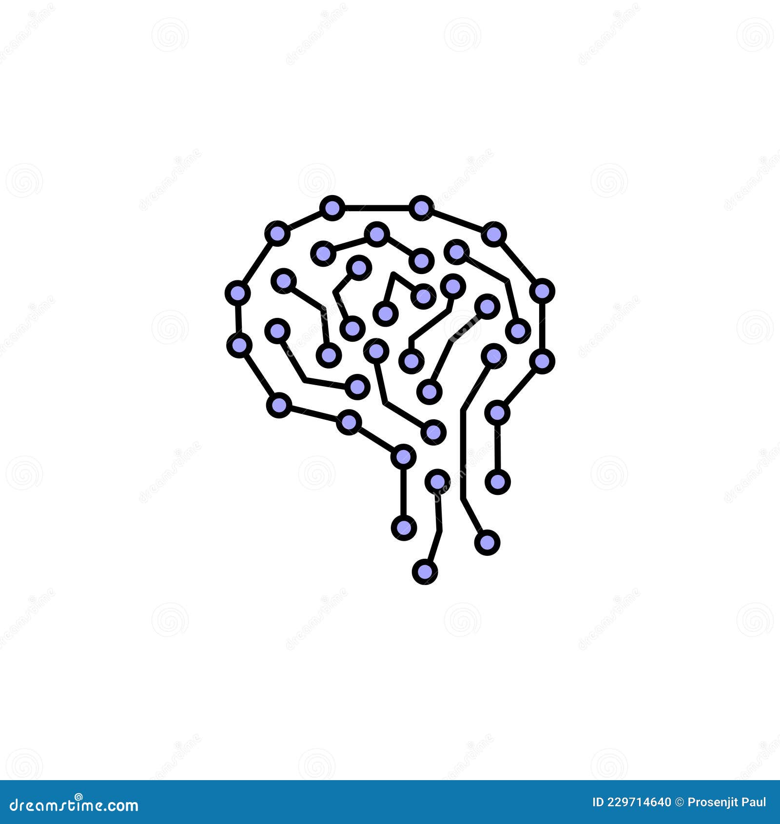 Artificial Intelligence Human Brain Icon Vector Stock Vector ...