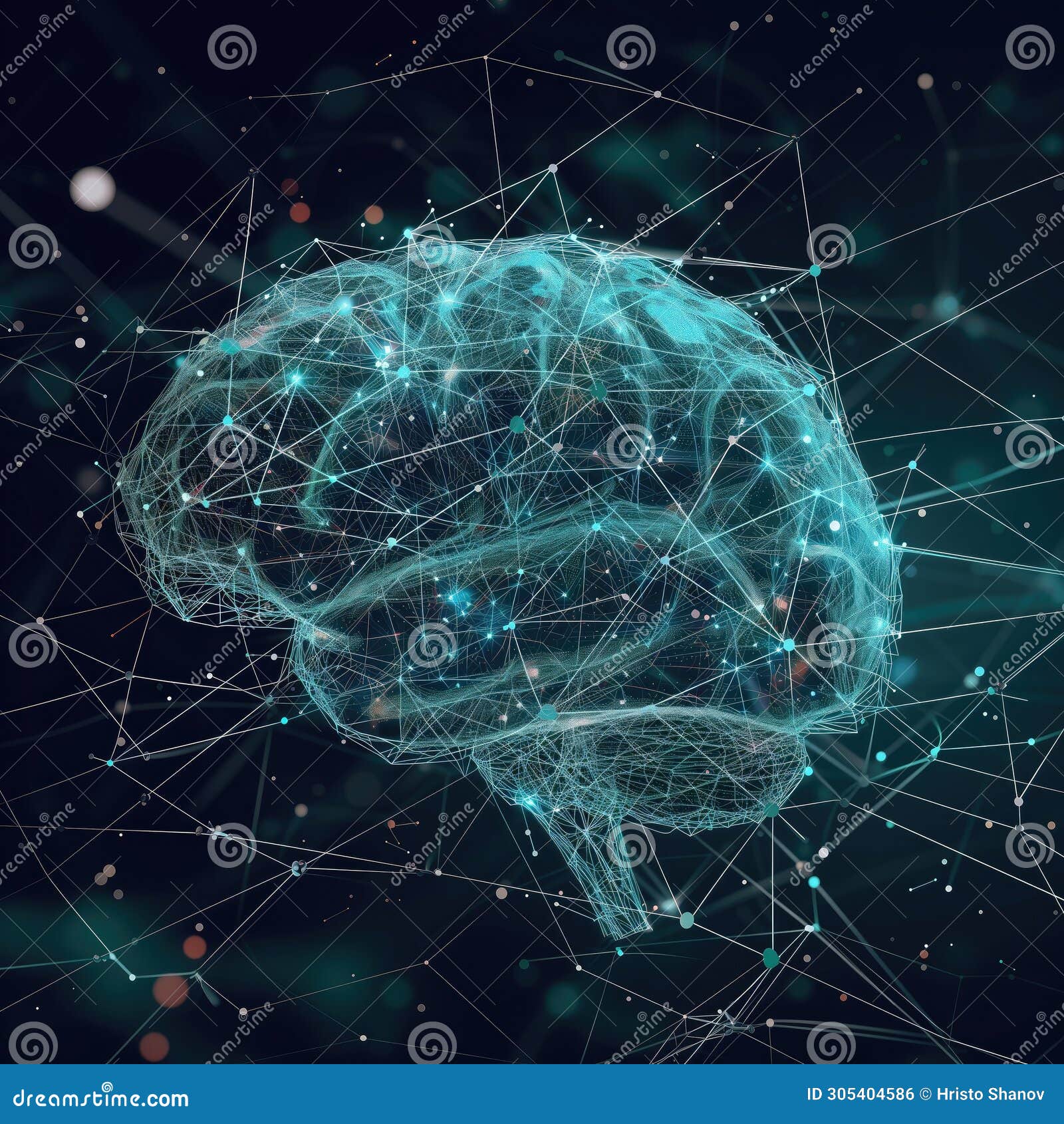 Artificial Intelligence and Human Brain Stock Illustration ...