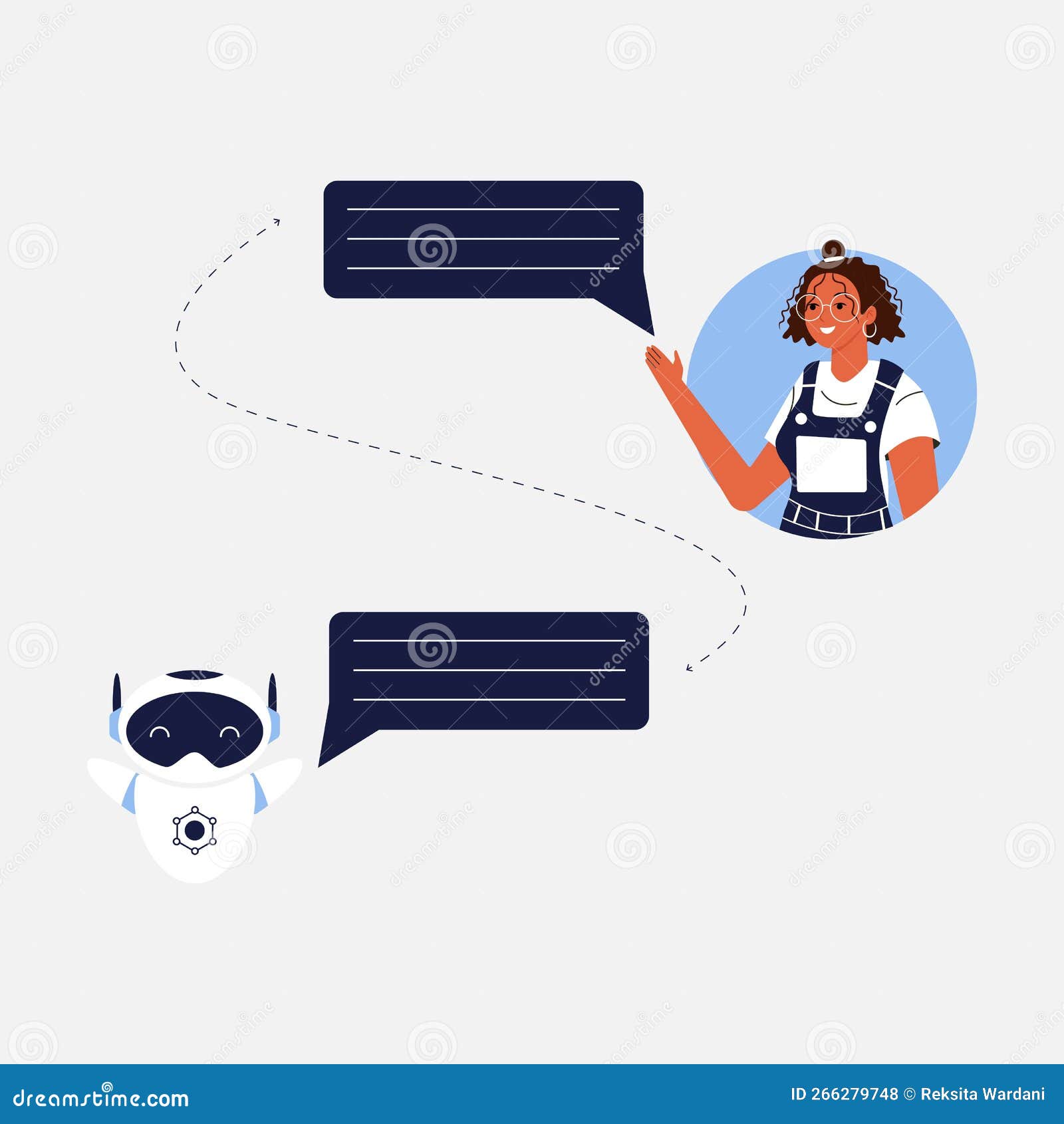 Artificial Intelligence and Human: Chatbot Stock Vector - Illustration ...