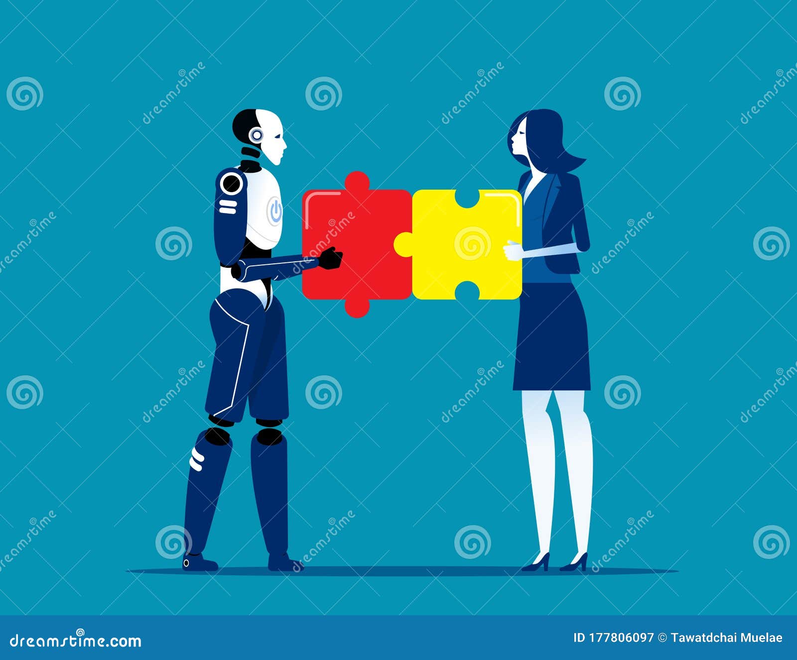 Artificial Intelligence and Human Connect Business Relations. Robot Vs ... Artificial Intelligence and Human Connect Business Relations. Robot Vs ...