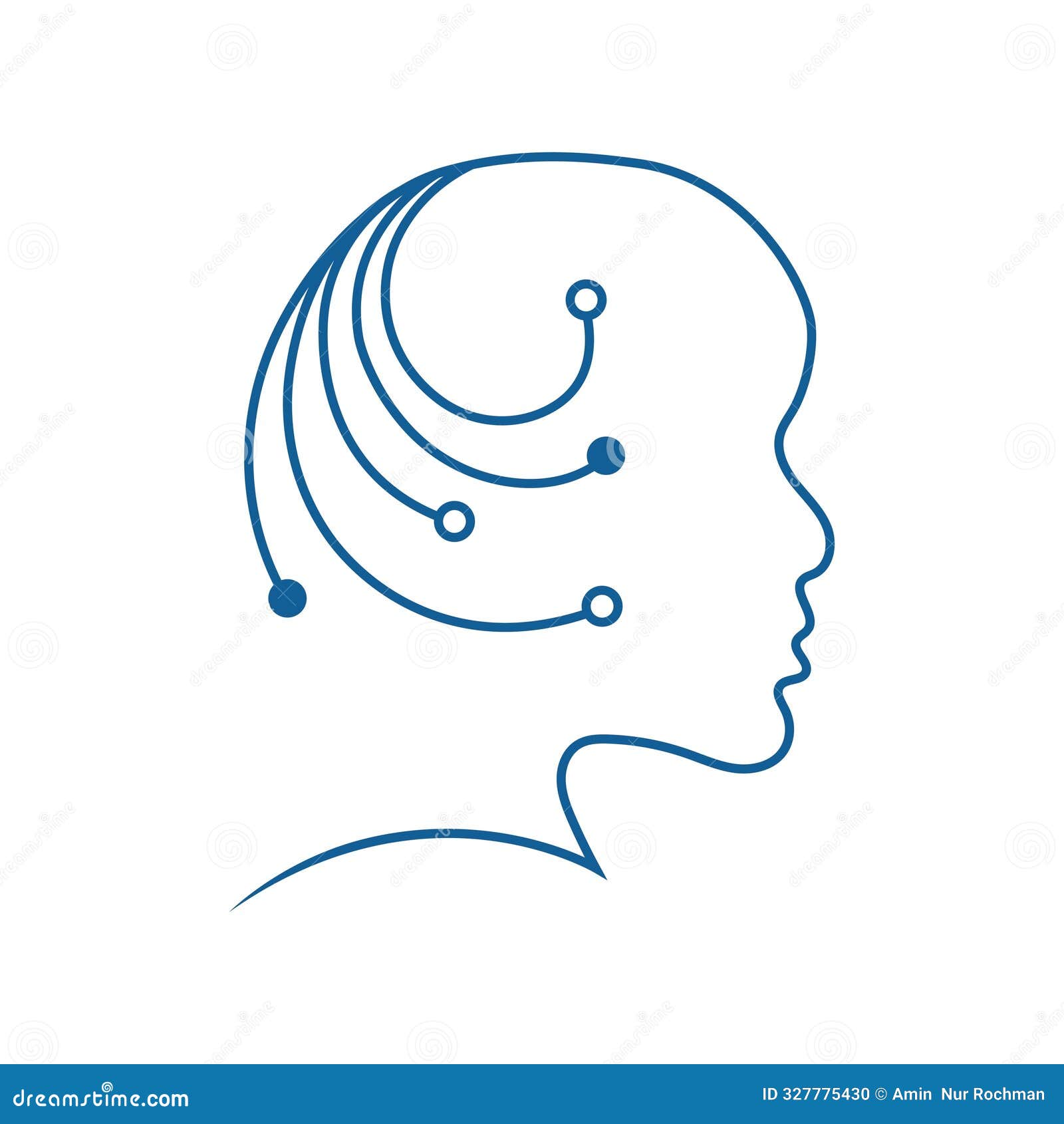 Artificial Intelligence and Human Face Logo Template Stock Illustration ...