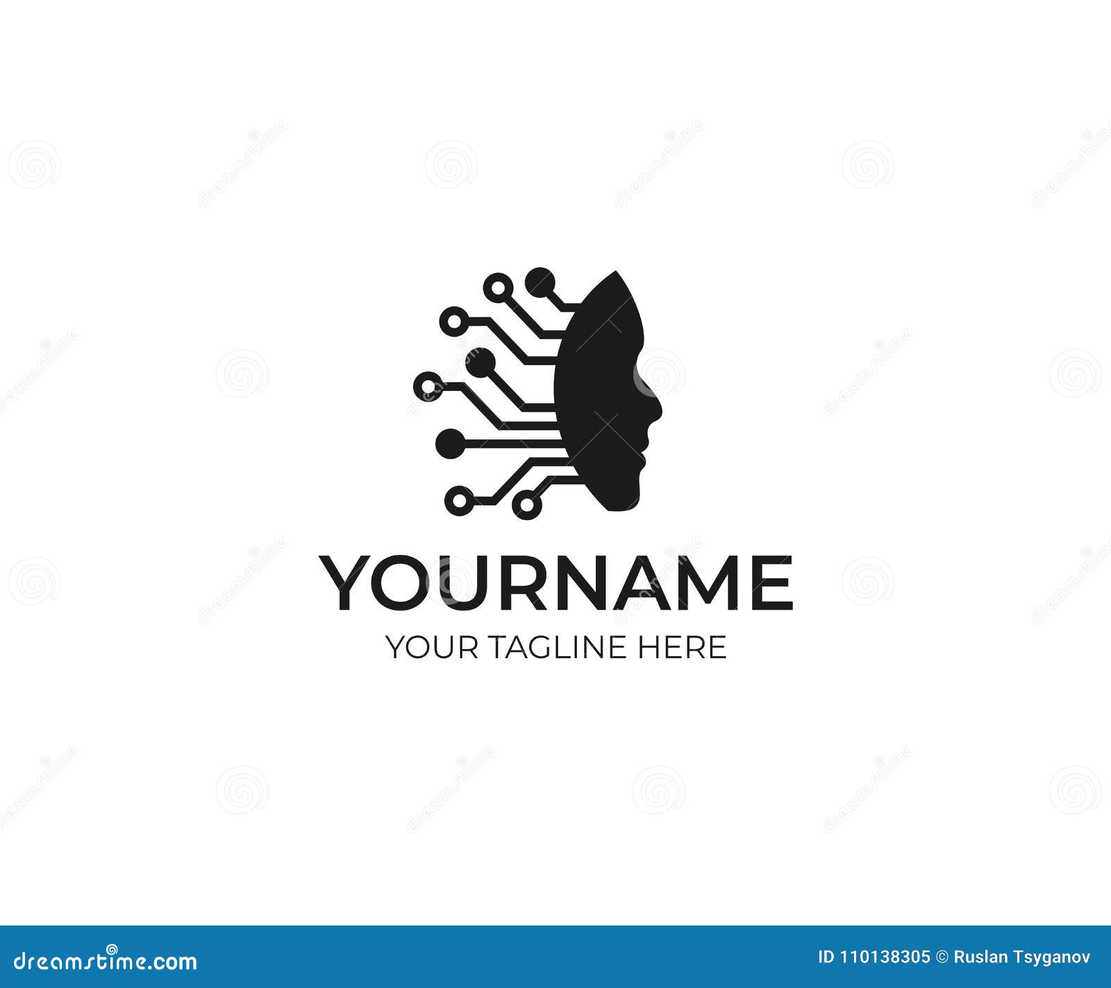 Artificial Intelligence and Human Face Logo Template. Circuits ... Artificial Intelligence and Human Face Logo Template. Circuits ...