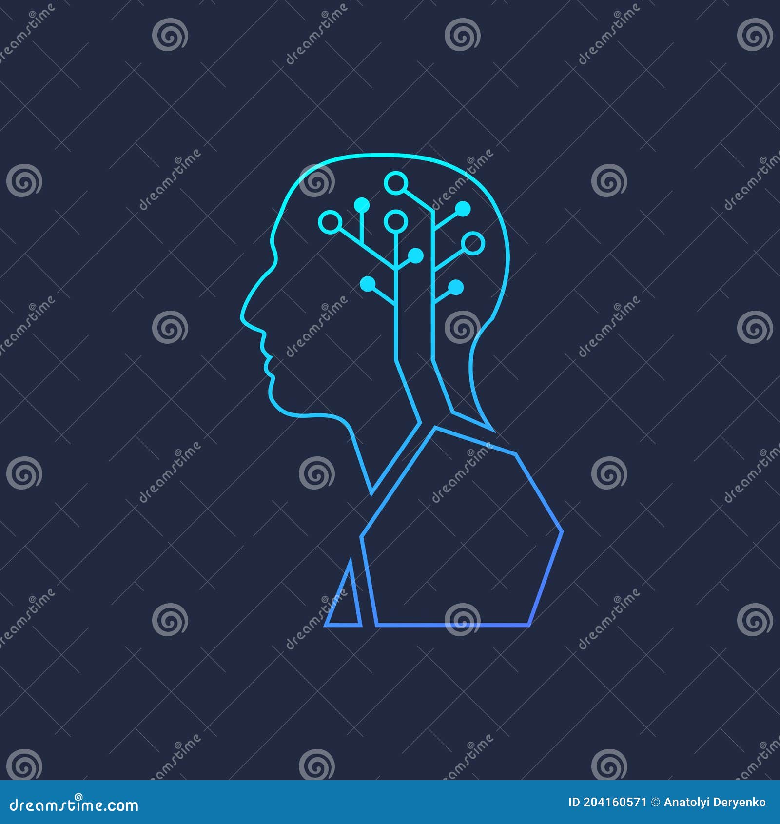 Artificial Intelligence Human Logo Machine Learning Concept. Icon ...