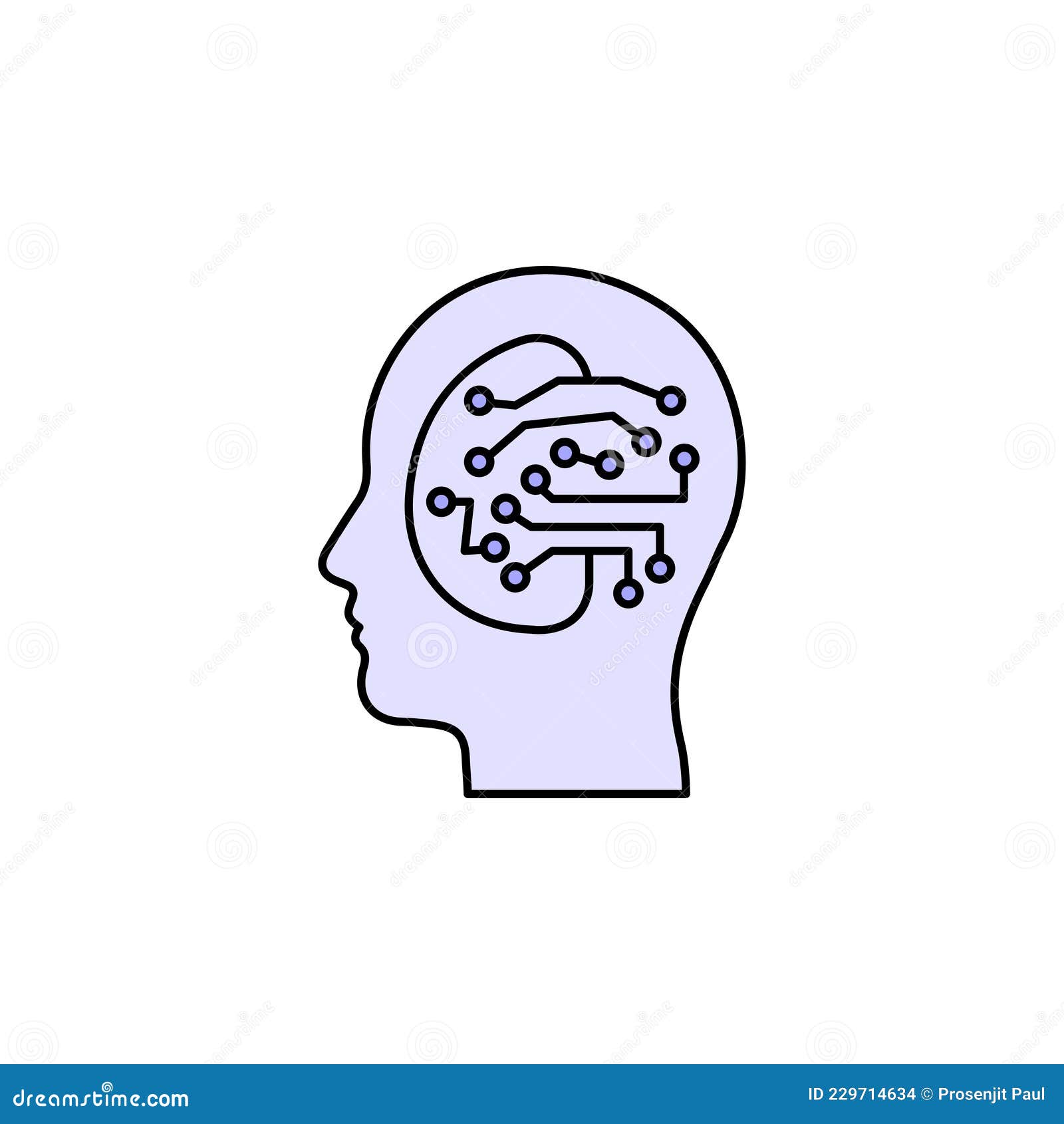 Artificial Intelligence Human Mind Icon Stock Vector - Illustration of ...