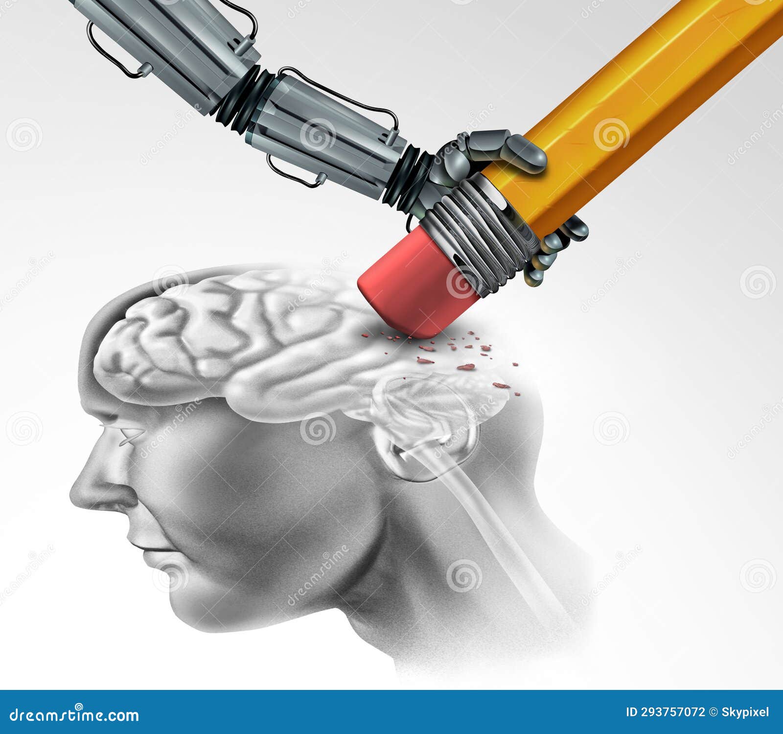 Erasing Human Brain Outline Illustration Royalty-Free Cartoon ...