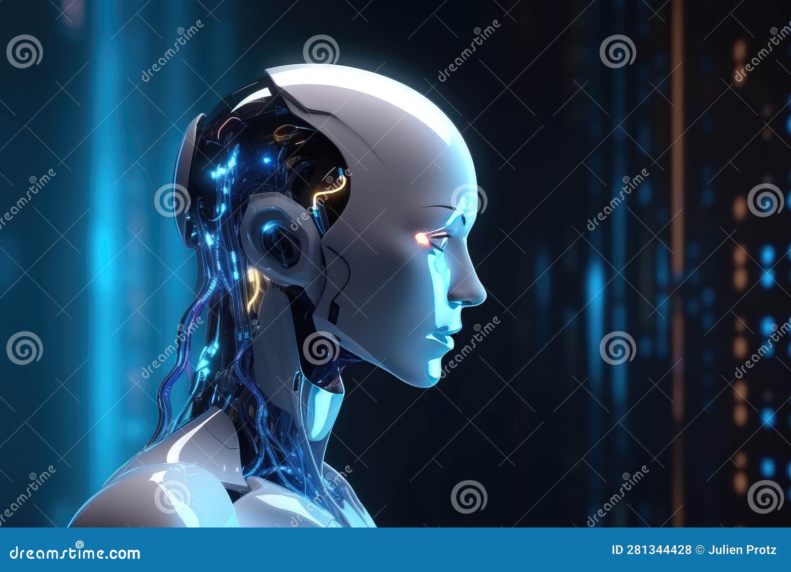Artificial Intelligence a Humanoid Cyber Girl with Technology, AI ... Artificial Intelligence a Humanoid Cyber Girl with Technology, AI ...