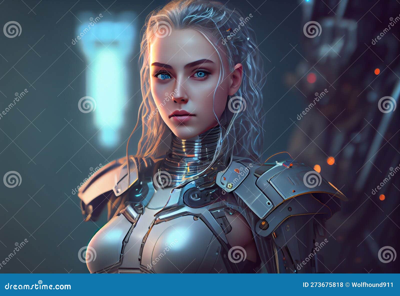 Artificial Intelligence a Humanoid Cyber Girl with Technology Smart ... Artificial Intelligence a Humanoid Cyber Girl with Technology Smart ...