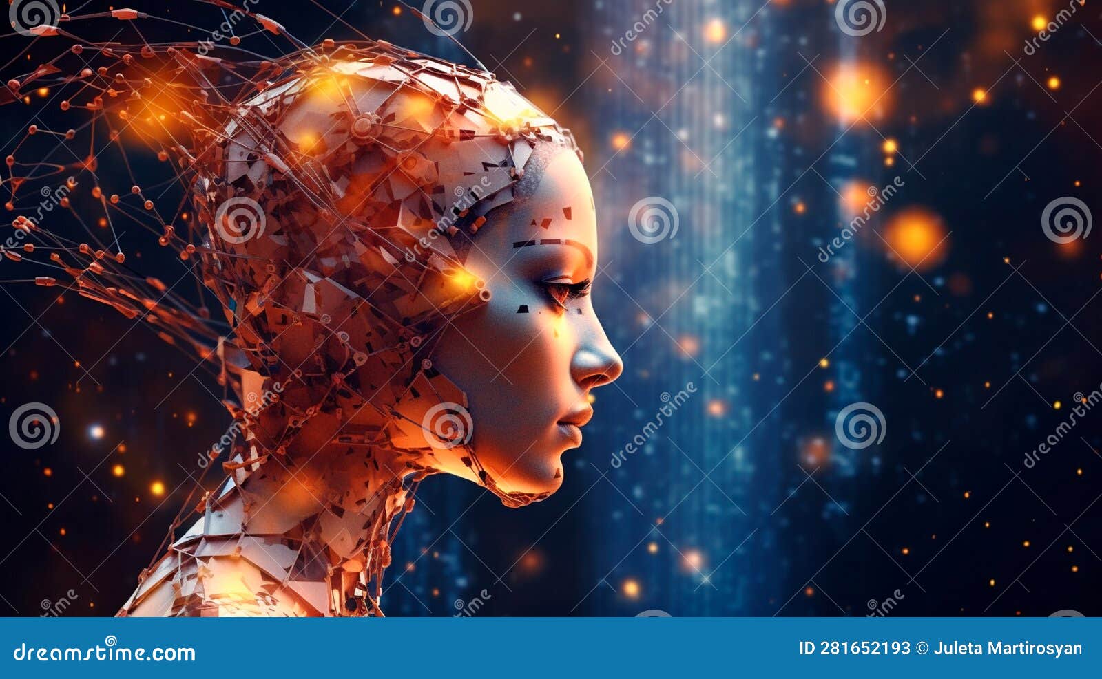 Artificial Intelligence, a Humanoid Cyber Human with a Neural Network ...