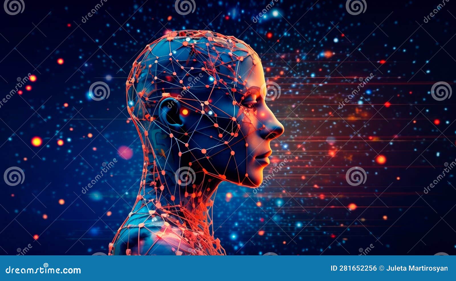 Artificial Intelligence, a Humanoid Cyber Human with a Neural Network ...