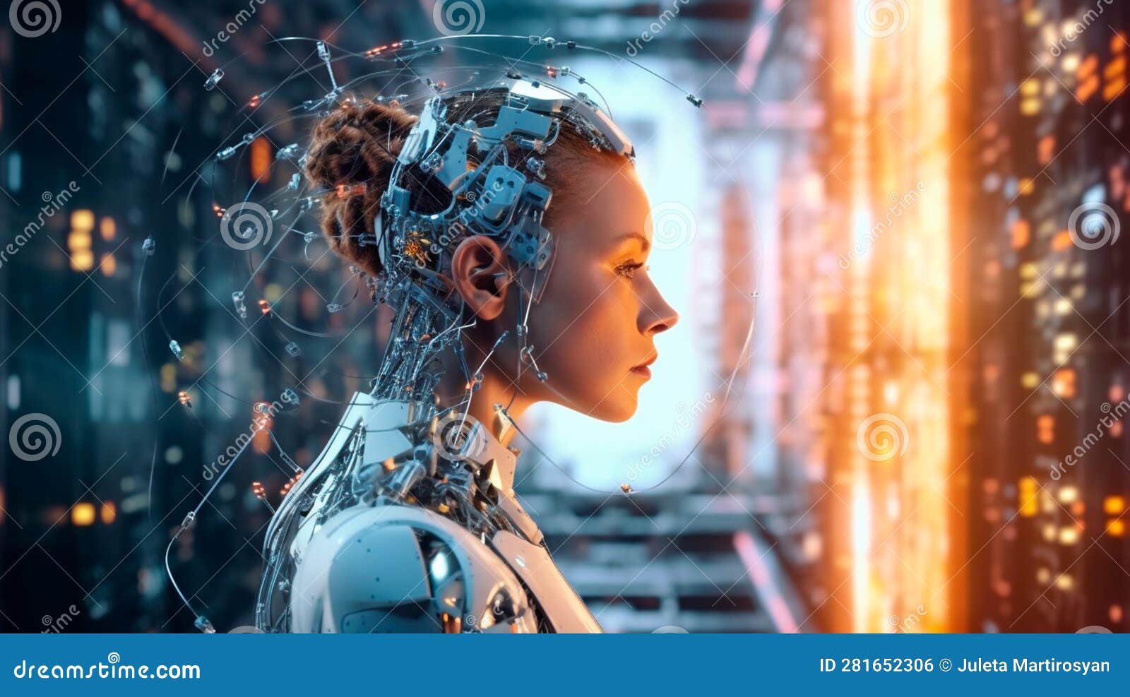 Artificial Intelligence, a Humanoid Cyber Human with a Neural Network ...