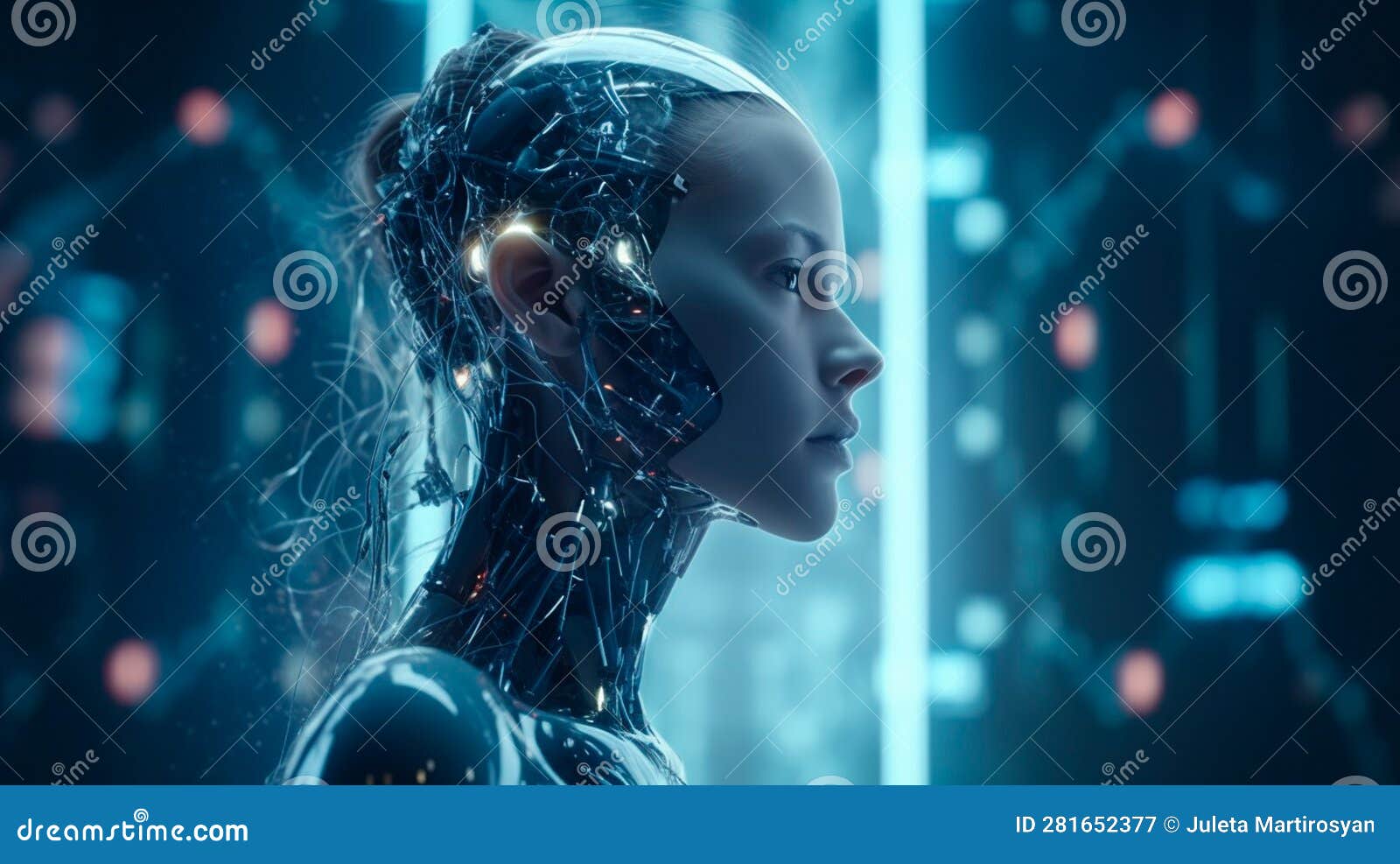 Artificial Intelligence, a Humanoid Cyber Human with a Neural Network ...