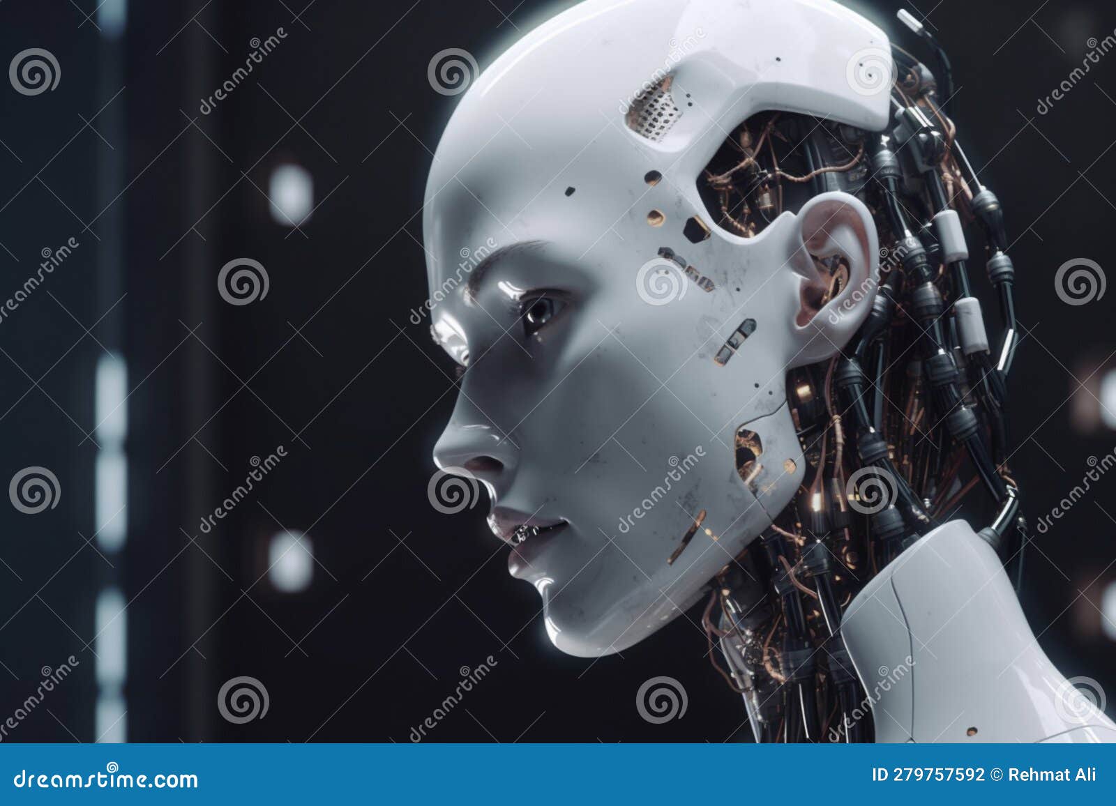Artificial Intelligence in Humanoid Head, Generative AI Stock ...