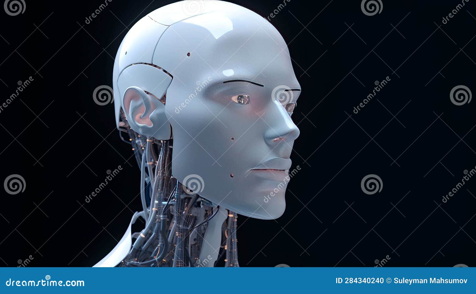 Artificial Intelligence in Humanoid Head Stock Illustration ...