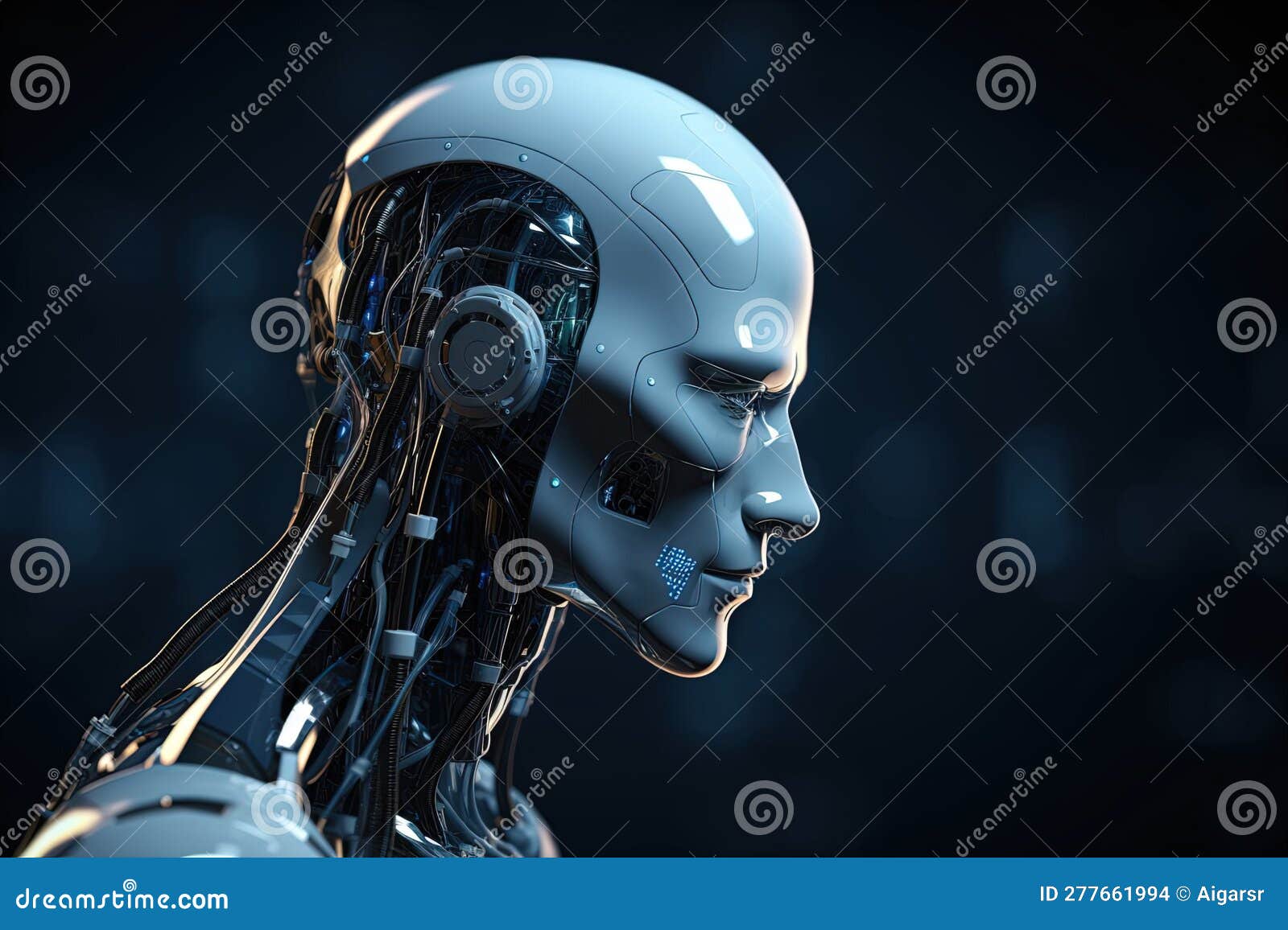 Artificial Intelligence. Humanoid Robot Stock Illustration ...