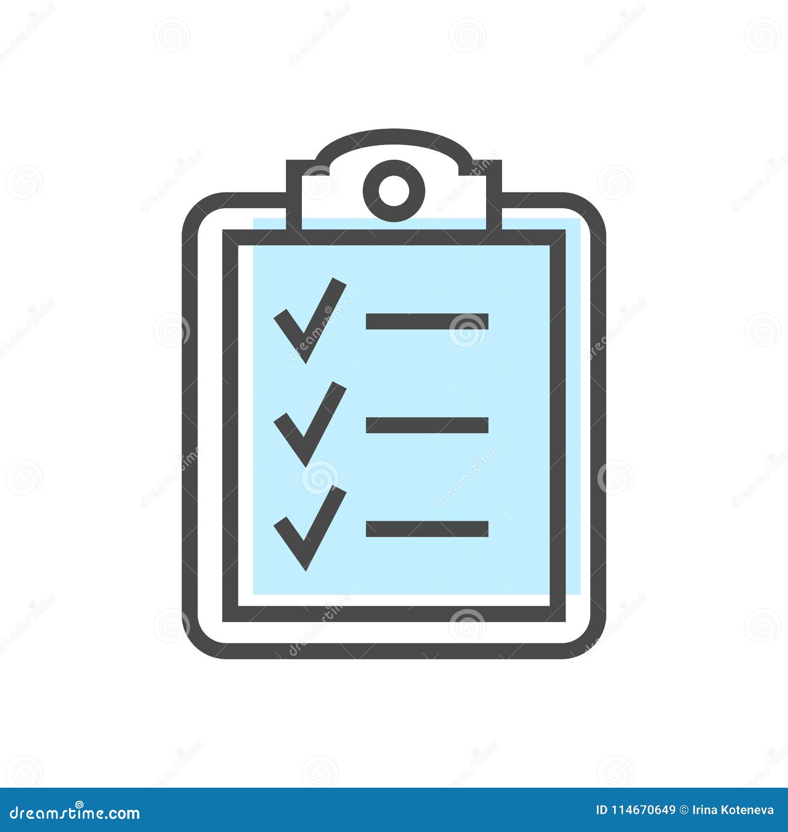 Checklist Symbol In Cartoon Style. Document Or Checklist. Vector Image ...