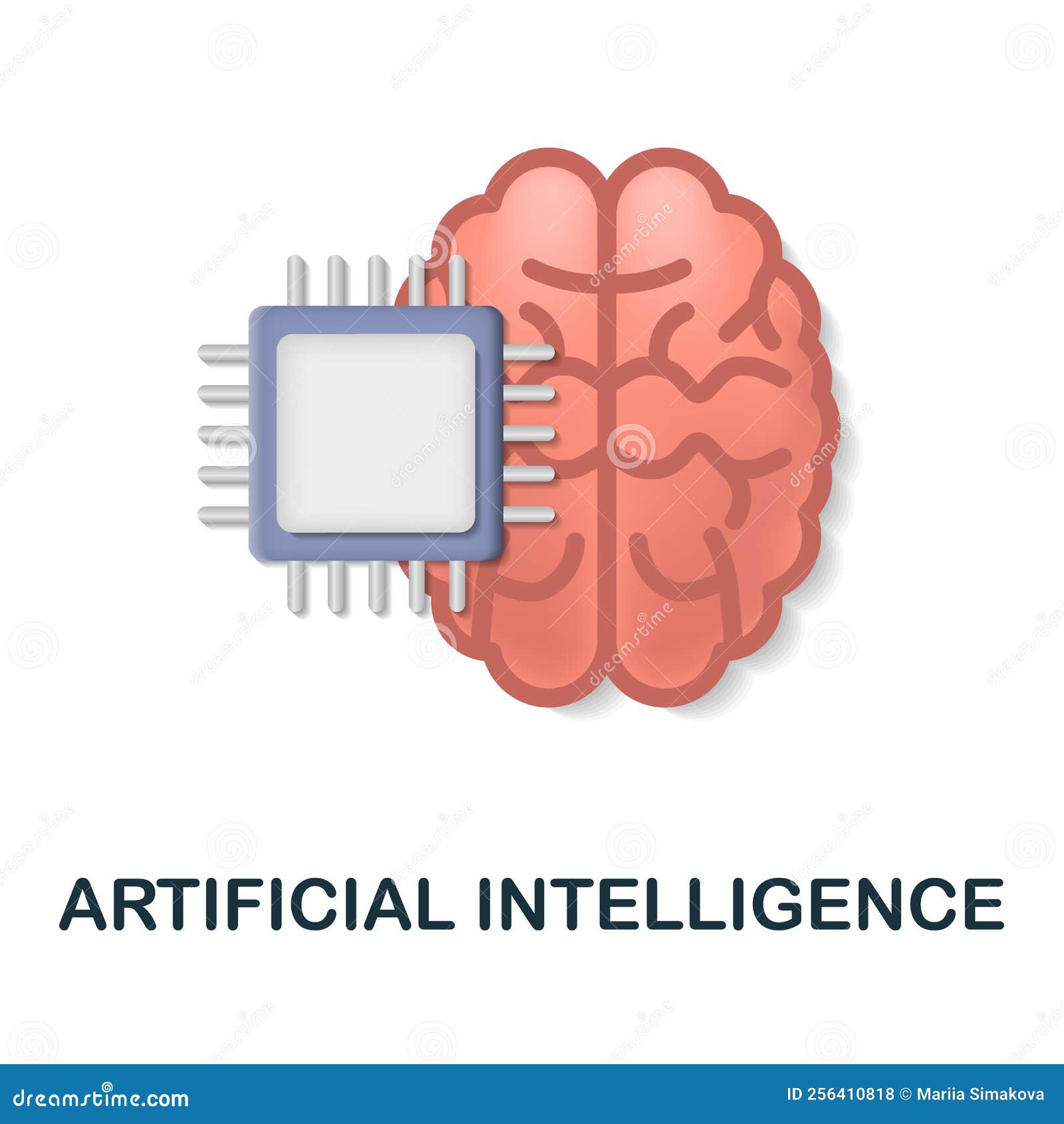 Artificial Intelligence Icon. 3d Illustration from Internet of Things ...