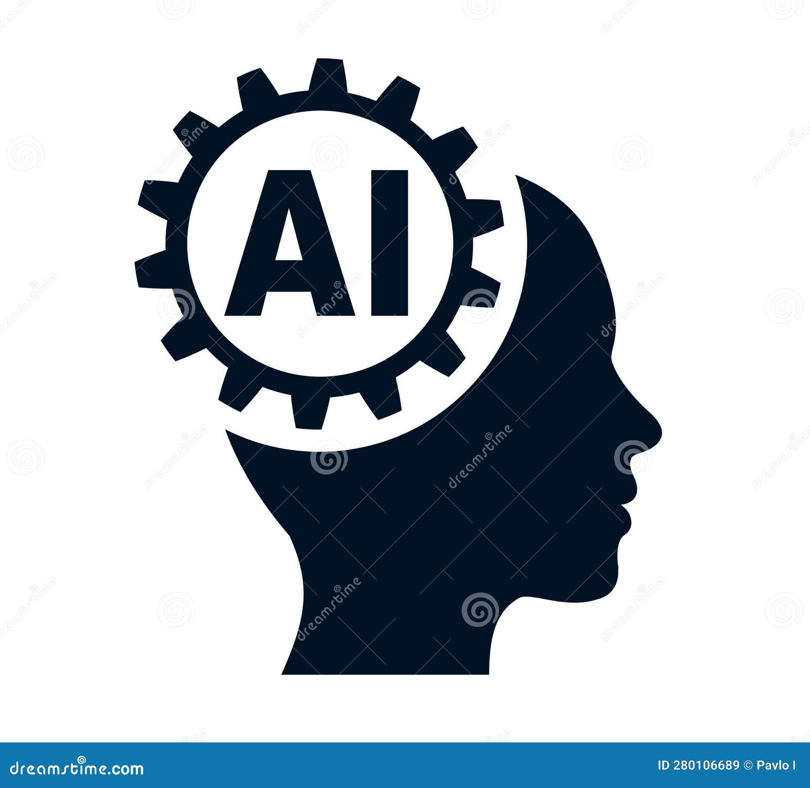 Artificial Intelligence Icon, Machine Learning and Cyber Mind ...