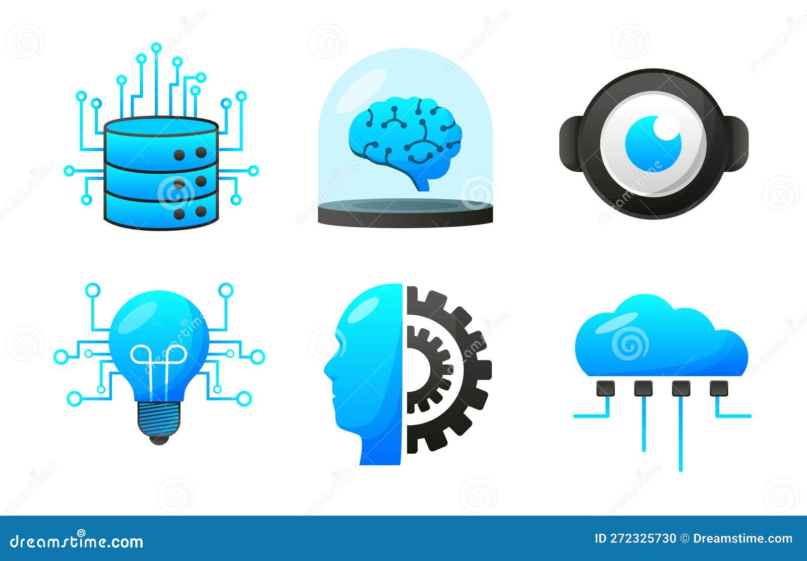 Artificial Intelligence Icon Set Element Design Vector. AI Technology ...