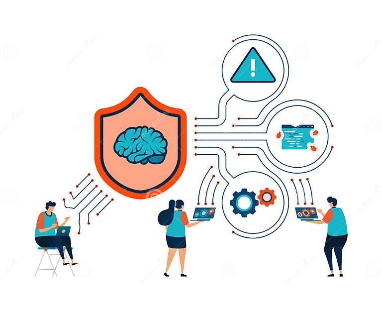 Artificial Intelligence Illustration of Analyze and Access Networks ...