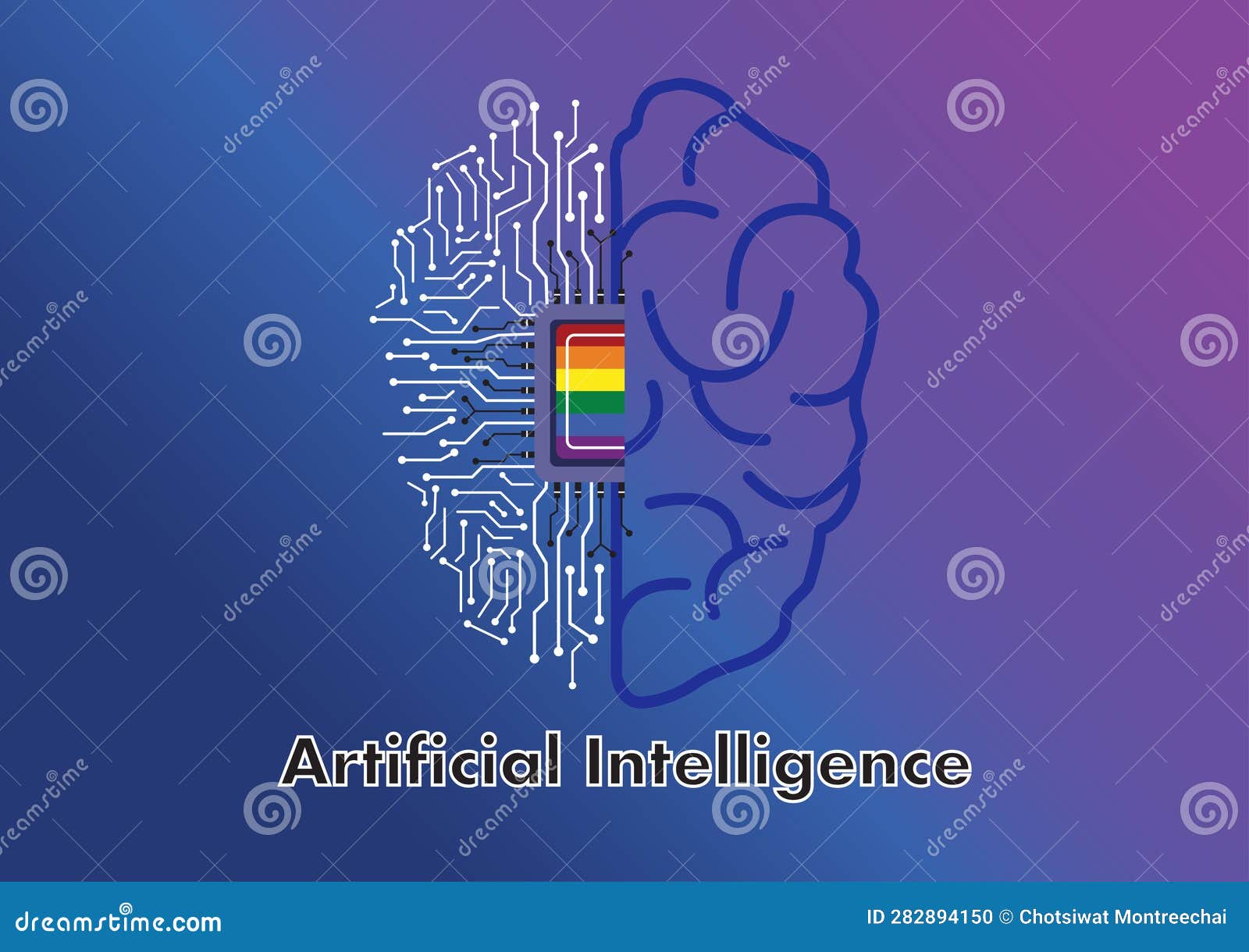 Artificial Intelligence Illustration Design. Stock Vector ...