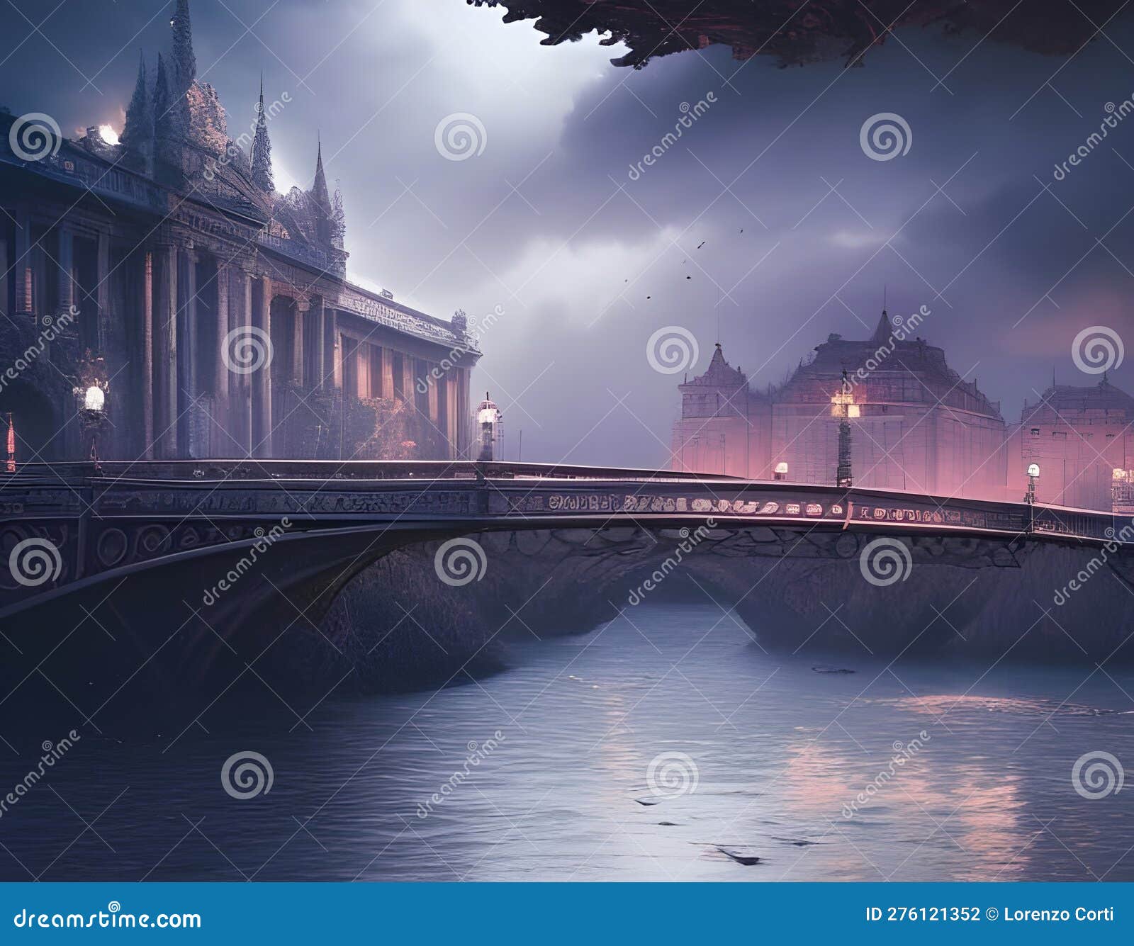 Purple Bridge stock illustration. Illustration of purple - 276121352