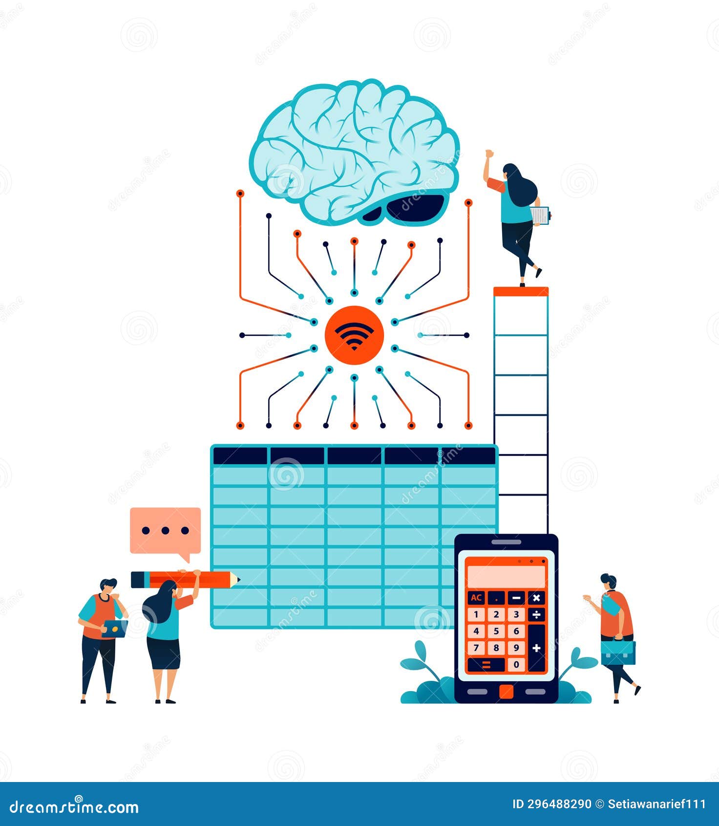 Artificial Intelligence Illustration of Solving Accounting, Tax and ...