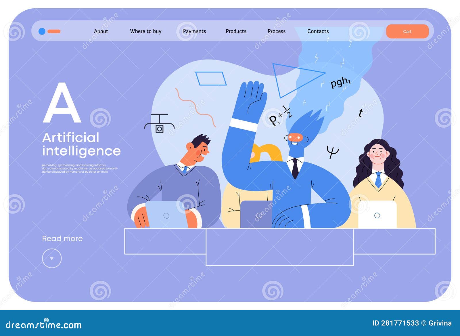 Artificial Intelligence Flat Vector Illustration - Studies Stock Vector - Illustration of ...