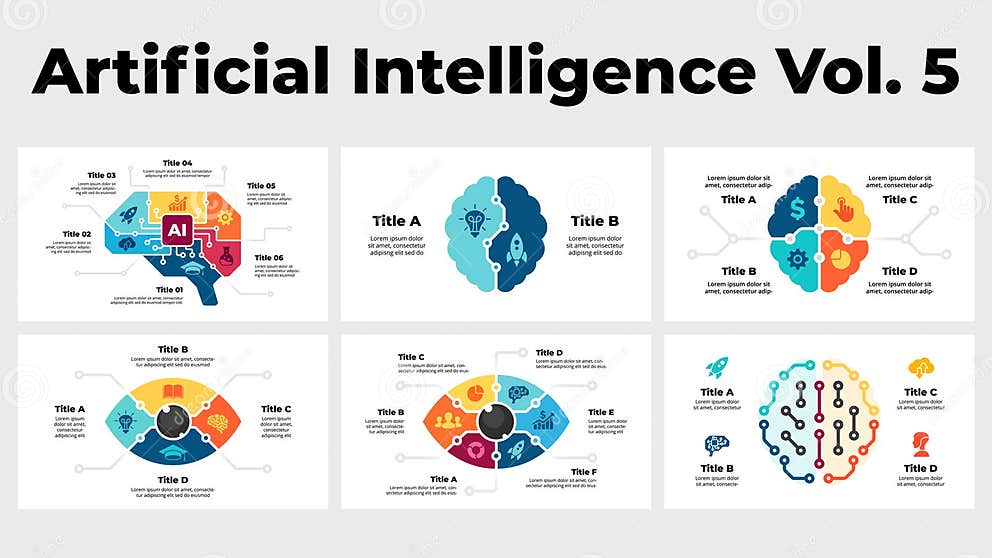 Artificial Intelligence Infographic. Brain Circle Diagram. Machine ...
